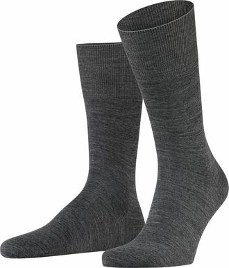 Falke Wadenhohe glatte Socken aus Merino-Baumwoll-Mix in