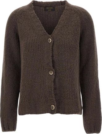 Gran Sasso Cardigan en laine &agrave; col en V - Femme - Pulls - Brun - Taille: 40 FR