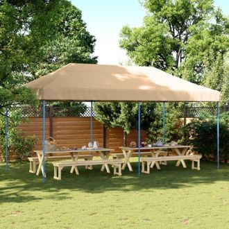 vidaXL Tente de réception pliable escamotable beige 580x292x315 cm