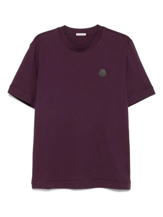 Moncler t-shirt à plaque logo - Violet