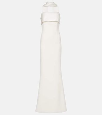 SAFiYAA Robe longue Roshana en crêpe avec gants