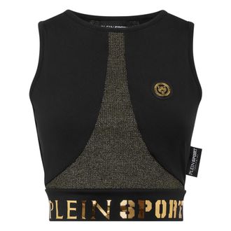 Plein Sport Femme, Tops, Noir, Taille: 44 FR Sport Top Statement