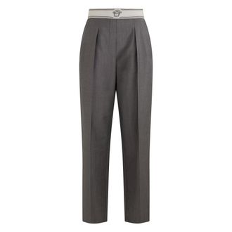 Versace Pantalon en laine et mohair - Femme - Pantalons - Gris - Taille: 36 FR