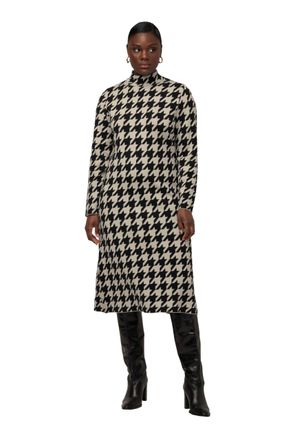 Ulla Popken Damen, gro&szlig;e Gr&ouml;&szlig;en, Strickkleid Hahnentritt