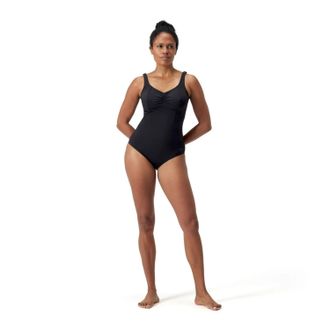 Speedo AquaNite Badeanzug f&uuml;r Damen, Gestaltgebend (Schwarz)