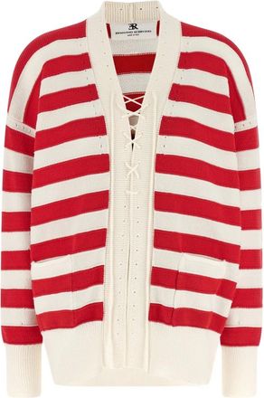 Ermanno Scervino Femme, Pulls, Multicolore, Taille: 36 FR Cardigan en maille crochet&eacute;e en m&eacute;lange de coton