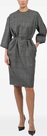 SA SU PHI Diana belted check mini dress - Grau
