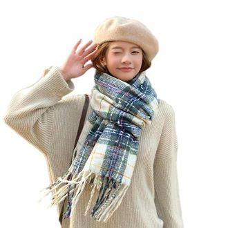 Generic QXDZSW &Eacute;charpe imitation cachemire pour femme - Sensation dhiver - Ch&acirc;le chaud - Mignon et polyvalent - &Eacute;charpe &agrave; carreaux pour femme, &Eacute;charpe 1, 200x