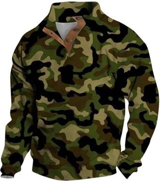 Generic Sweat-shirt en polaire pour homme - Haut chaud à manches longues pour homme - Imprimé 3D - Sweat-shirt dextérieur pour la vie quotidienne - Cadeau de 