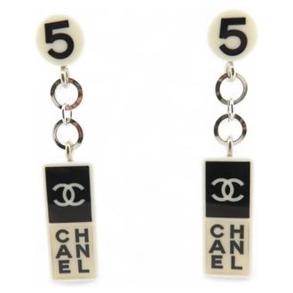 Chanel Ohrringe - NEUE CHANEL H&Atilde;NGEROHRSTECKER LOGO CC NUMMER 5 HAR - Gr. unisize - in Mehrfarbig - f&uuml;r Damen