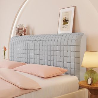 Generic Kopfteilbezug, weicher, dehnbarer Universal-Kopfteilbezug, einfach anzubringen und abzunehmen, Knitter- und farbbeständig für Zuhause- Light Gray|| 15