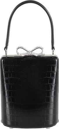Self Portrait Femme, Sacs, Noir, Taille: ONE Size Mini Sac Croco Noir avec en Strass