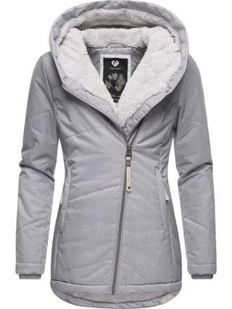 Ragwear Damen warme wasserdichte Winterjacke mit Ziern&auml;hten und kuscheliger Kapuze Gordon Intl Ash Grey22 Gr. XS