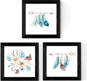 Nacnic Pack 3 PENS Bl&auml;tter Illustrated. Gr&ouml;&szlig;e 30x30