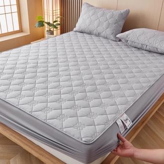 Generic Matratzenschoner Wasserdicht, Matratzenauflage Spannbettlaken Matratzen Topper Bettlaken Matratzenbezug Atmungsaktiver, Geräuschlosem Material,Grau,20