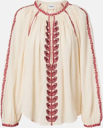 Isabel Marant Blouse Lena brod&eacute;e en coton