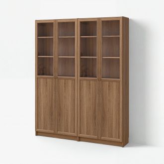 IKEA BILLY / OXBERG Regalkombi. mit Paneel-/Vitrt&uuml;ren