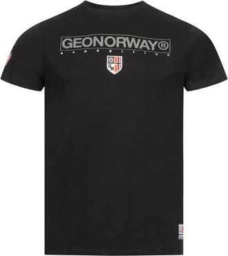 Geographical Norway Kurzarmshirt Geographical Norway T-Shirt Herren Shirt Hemd Sommer Baumwolle Print