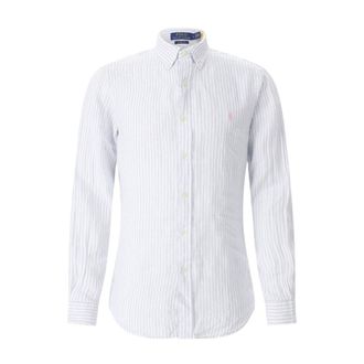 Polo Ralph Lauren Homme, Chemises, Blanc, Taille: XL Chemise en lin &agrave; rayures