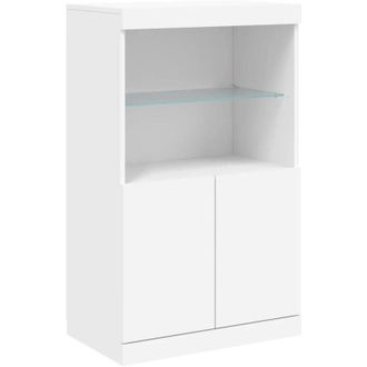 vidaXL Buffet avec lumières led blanc 60,5x37x100 cm Vidaxl