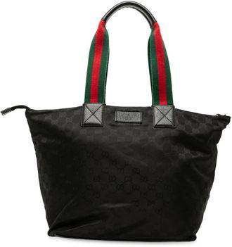 Gucci Shopper - GG Canvas Web Tote - Gr. unisize - in Schwarz - f&uuml;r Damen