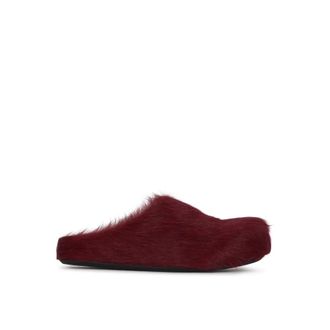 Marni Long Hair Fussbett Sabot - - Shoes - Damen - Rot - 37 EU
