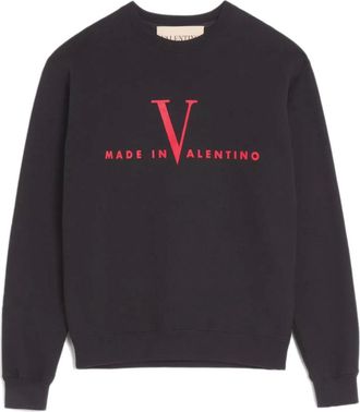 Valentino Garavani Homme, Sweatshirts et sweats &agrave; capuche, Noir, Taille: S SweaT-shirt ras du cou en coton