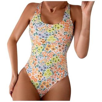 Generic Maillot de bain une pi&egrave;ce pour femme, maillot de bain imprim&eacute; de sport, vacances, modeste, contr&ocirc;le du ventre, maillot de bain &agrave; s&eacute;chage rapide, dos n