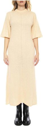 Minimum Femme, Robes, Beige, Taille: 38 FR Robe Midi en Tricot Doux
