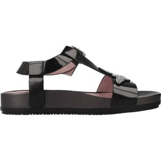 Stonefly Stilvolle flache Sandalen mit Spiegeldetail - - Shoes - Damen - Schwarzk - 37 EU