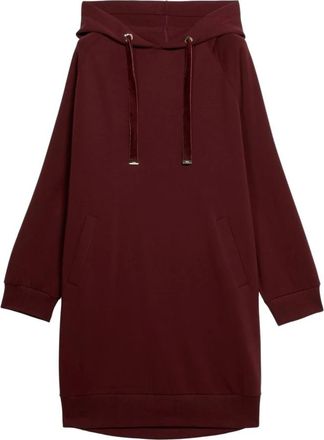 Oltre Femme, Robes, Rouge, Taille: 38/40 FR Robe Pull Oversize &agrave; Capuche