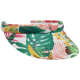LIPODO Flower Visor Damen Sonnenvisor Baumwolle mit Schweißband Frühling Sommer weiß-orange One Size