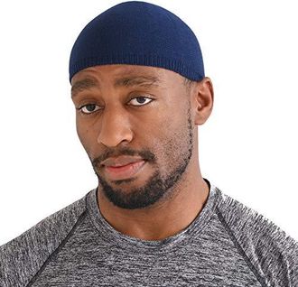Charm by Casualbox Kufi Bonnet Homme 100% Coton Biologique - Chapeau Priere Islam Casquette Tricot Maille Fine Japonais Navy M