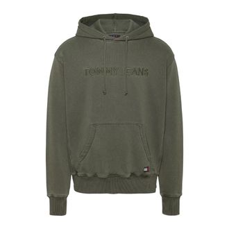 Tommy Jeans TJM Relaxed TJ Label Hoodie - - Sweatshirts & Hoodies - Herren - Gr&uuml;n - L