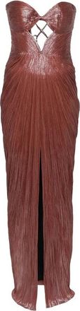 Maria Lucia Hohan Femme, Robes, Rouge, Taille: 38 FR Robe Longue Pliss&eacute;e D&eacute;collet&eacute;e