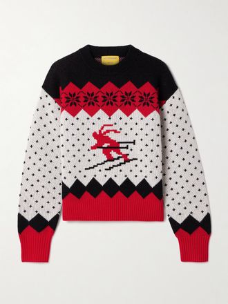 Guest In Residence Pull En Laine Et Cachemire Mélangés Jacquard Downhill - Blanc