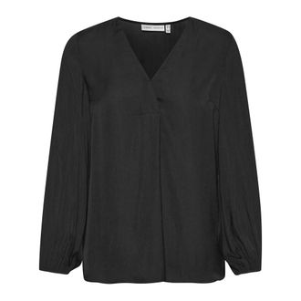 Inwear Schwarze V-Ausschnitt Bluse RindaIW Stil - - Blouses & Shirts - Damen - Schwarzk - 2XS