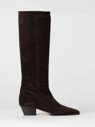 Aeyde Bottes hautes Medea en cuir su&eacute;d&eacute; avec bout effil&eacute; et talon &eacute;vas&eacute;