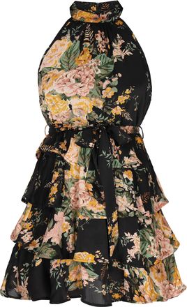 Faina Kleid Frauen schwarz mehrfarbig