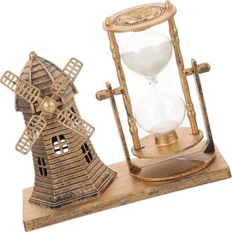 Valiclud Vintage Sanduhr Leuchtturm Dekoration aus Goldfarben Retro Tischdeko mit Glatter Oberfl&auml;che Langlebig und Platzsparend Kreatives B&uuml;ro Raumaccessoire