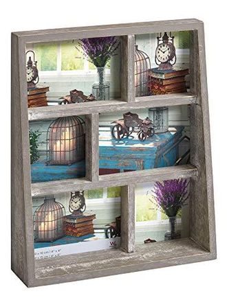 Walther Design Bilderrahmen grau 3X 10x15 und 3X 10x10 cm Galerierahmen Rustic SM666D