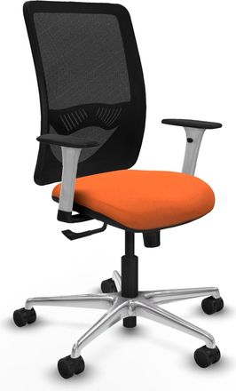 Piqueras y Crespo Stuhl mit R&uuml;ckenlehne Zulema mit wei&szlig;en und schwarzen Armlehnen, h&ouml;henverstellbare Lendenwirbelst&uuml;tze, ausgestattet mit Sincro 3 Positionen und Schnei