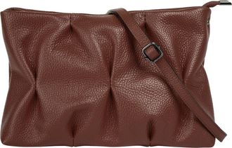 Cluty Umh&auml;ngetasche echt Leder Damen | Made in Italy, Knautsch Clutch, Umh&auml;ngetasche f&uuml;r Smartphone, Handtasche 2-in-1, Abendtasche gl&auml;nzend, Crossbody abne