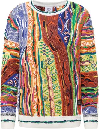 Carlo Colucci Homme, Pulls, Multicolore, Taille: M Pull en Tricot &agrave; Col Rond