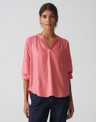 OPUS Langarmbluse Bluse FELIA Loose aus Viskose Mix
