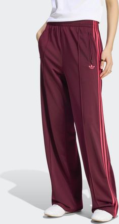 adidas Sporthose ADIDAS ORIGINALS FIREBIRD, LOCKER GESCHNITTEN, Damen, Gr. XXL (25/26), K-Gr, rot (maroon, power pink, kurz, gr.), Obermaterial: 100% Polyest