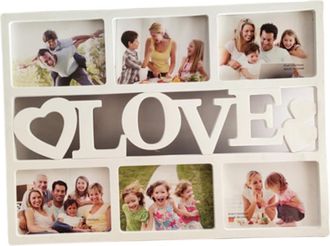 Amosfun Collage Bilderrahmen Love Wei&szlig;er Fotorahmen F&uuml;r Im Format Retro Stil F&uuml;r Familienfotos Und Hochzeitsgeschenke Einfach Aufzuh&auml;ngen