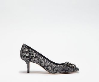 Dolce & Gabbana Lurex Lace Rainbow Pumps With Brooch Detailing - Frau Pumps Und Slingbacks Grau 38.5