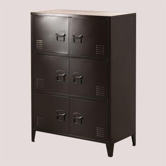 Sklum Sklum - 6-türiger Spindschrank aus Stahl Pohpli Schwarz Carbon