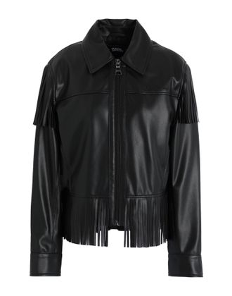 Karl Lagerfeld FAUX LEATHER FRINGE JACKET